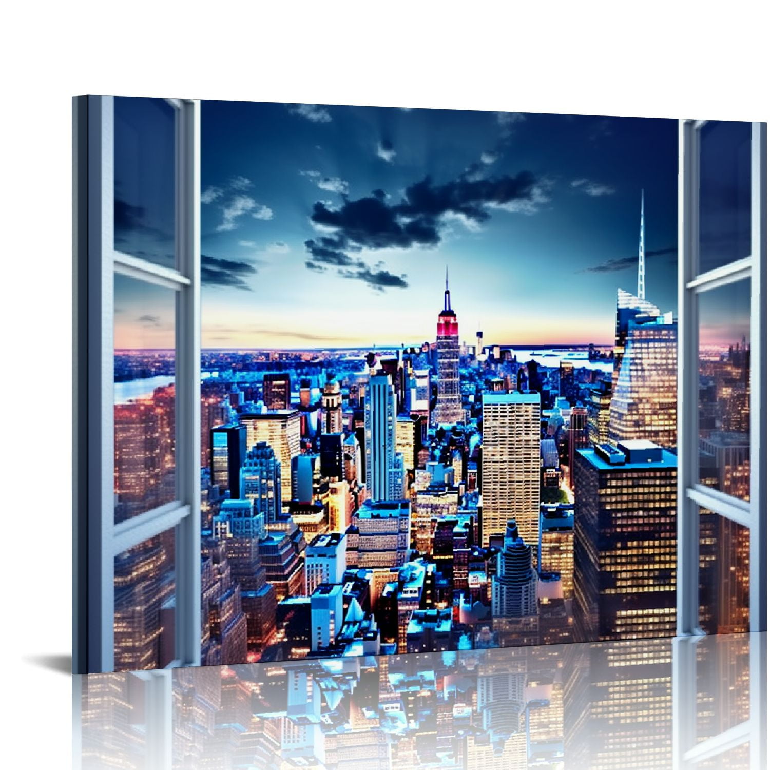 Fenyluxe Canvas Prints Wall Art Skyscraper Night View Ready To Hang ...