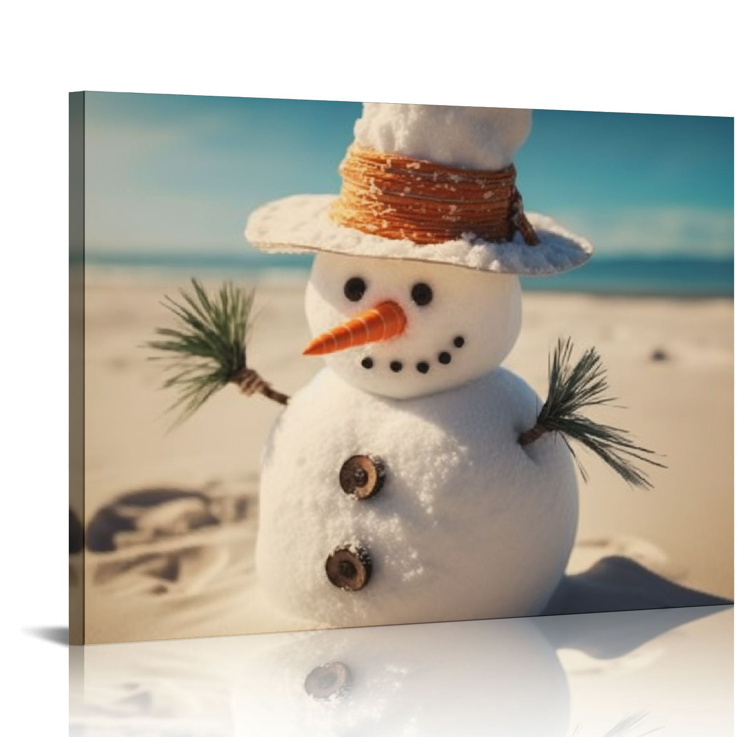 Fenyluxe Canvas Prints Wall Art Snowman Carrot Beach Ready To Hang Room ...