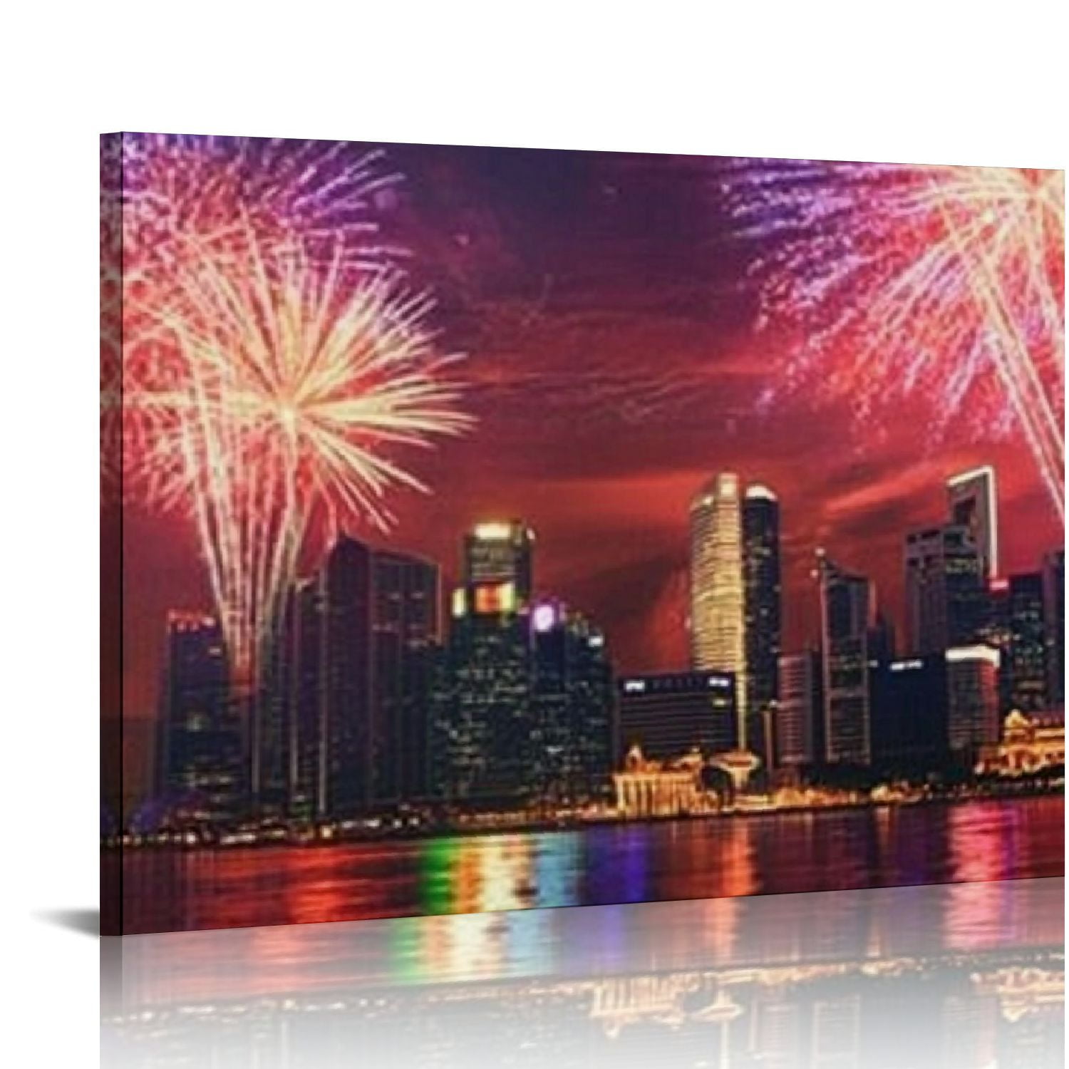Fenyluxe Canvas Wall Art Fireworks Artwork Landscape Wall Paintings ...