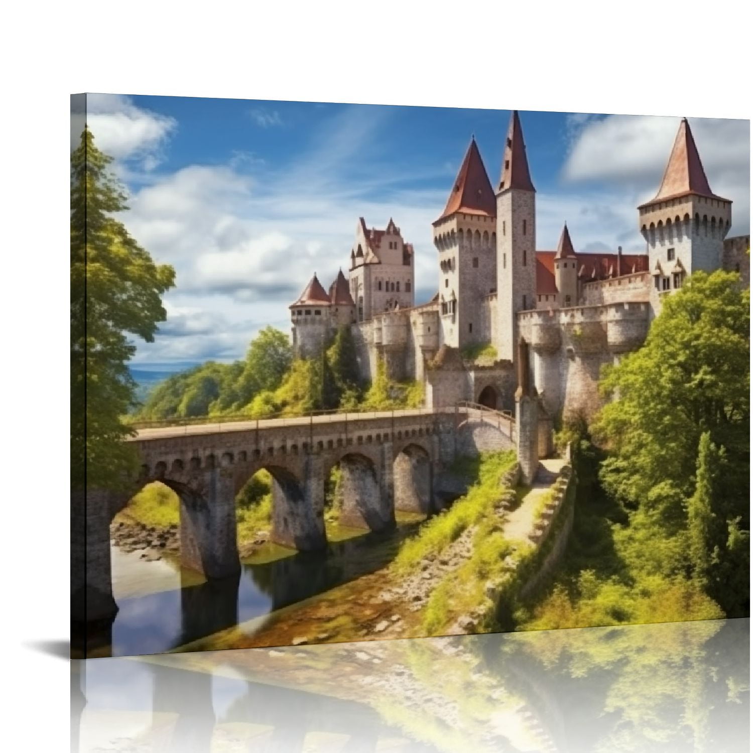 Fenyluxe Canvas Wall Art Medieval Romanesque Bridge Print Decorations ...
