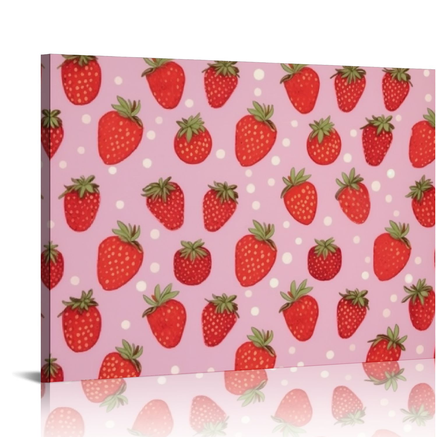 Fenyluxe Canvas Wall Art Strawberries Polka Dots Pop Surrealism Print ...