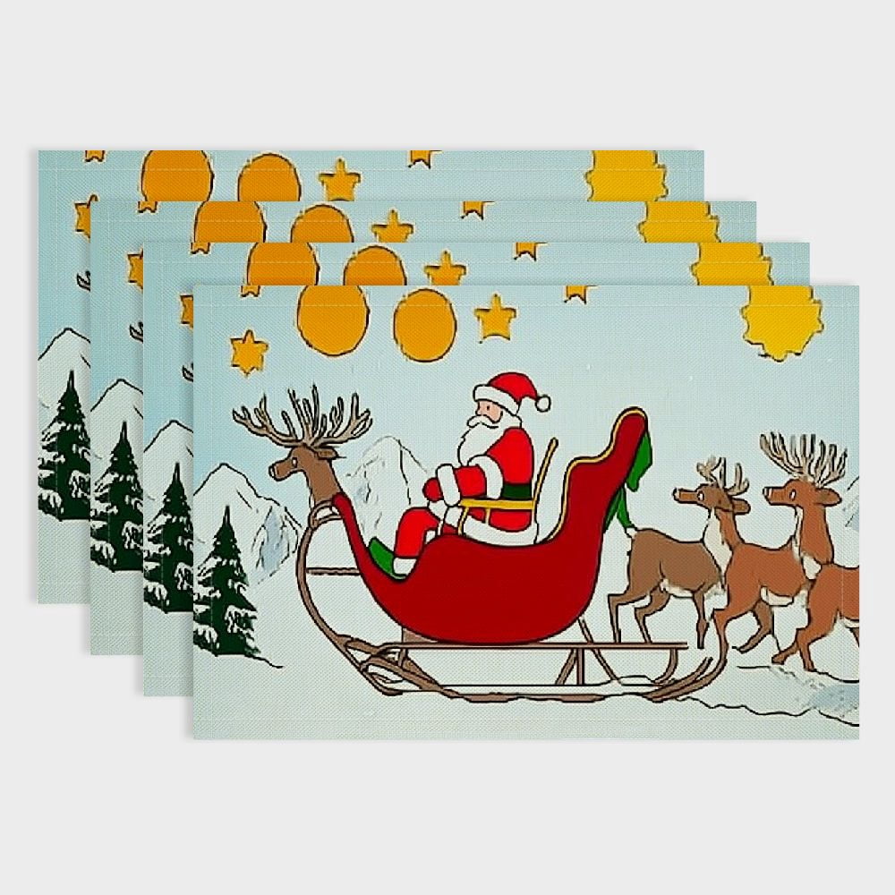 Fenyluxe Christmas Placemats for Kids 4 Sheets Christmas Coloring ...