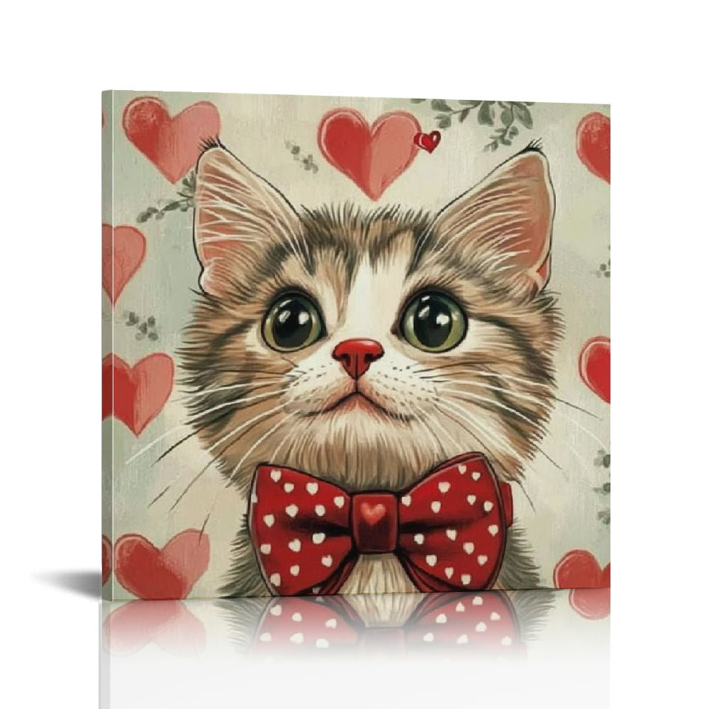 Fenyluxe Cute Cat Wall Art Decor for Home - High Definition Ready-to ...