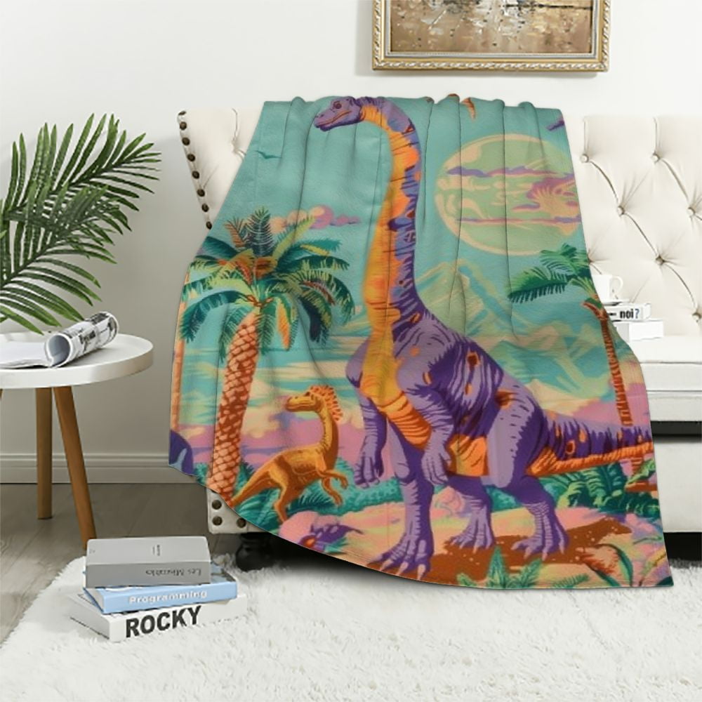 Fenyluxe Dinosaur Throw Blanket Kids Boys Girls Blankets Printed Throw ...