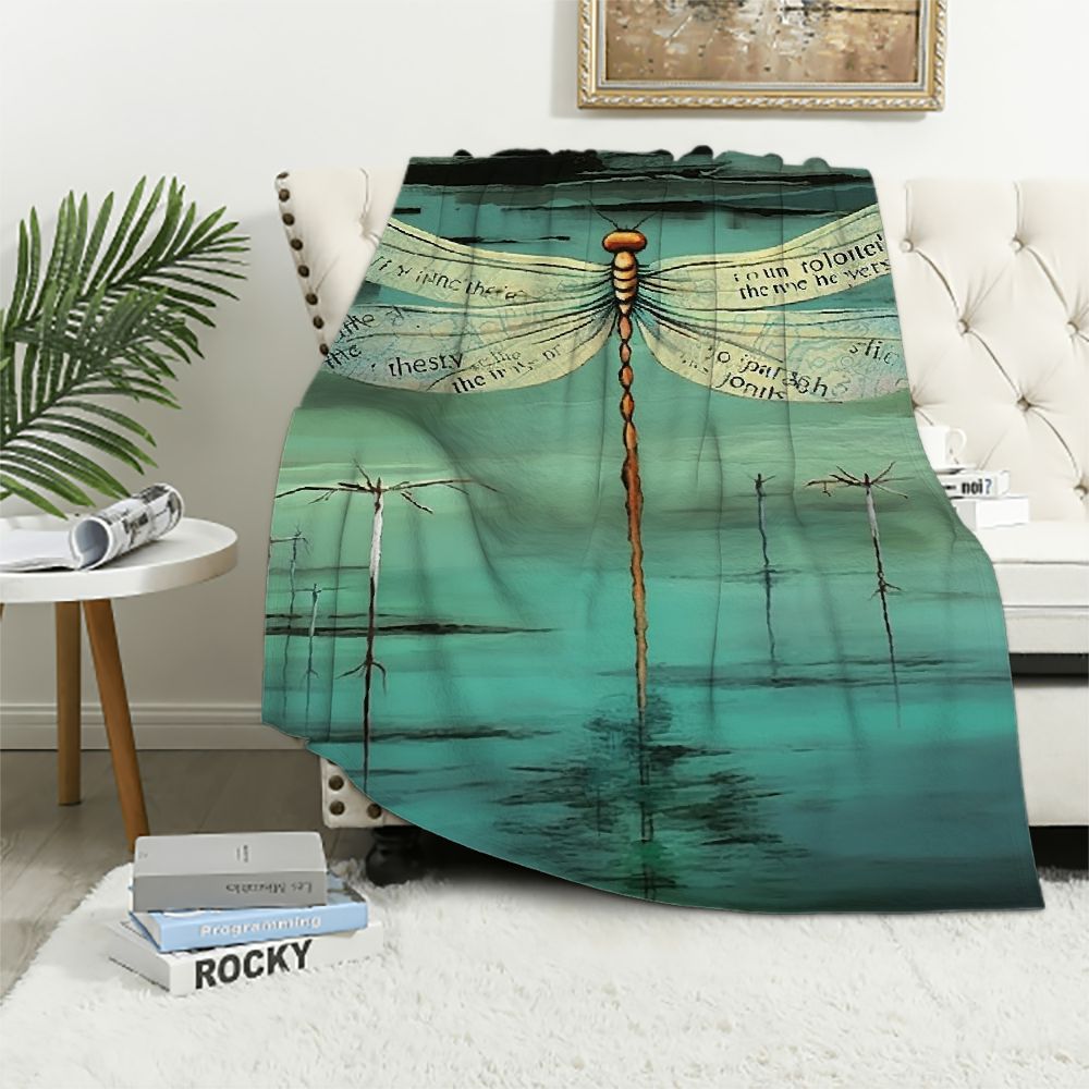 Fenyluxe Dragonfly Ideal Comfy Throw Blanket with Flannel Material for ...