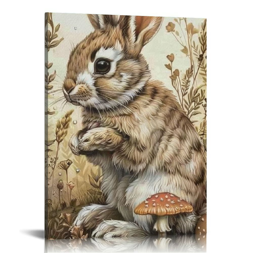 Fenyluxe Easter Bunny Canvas Wall Art Rabbit Prints Cute Bunny with ...