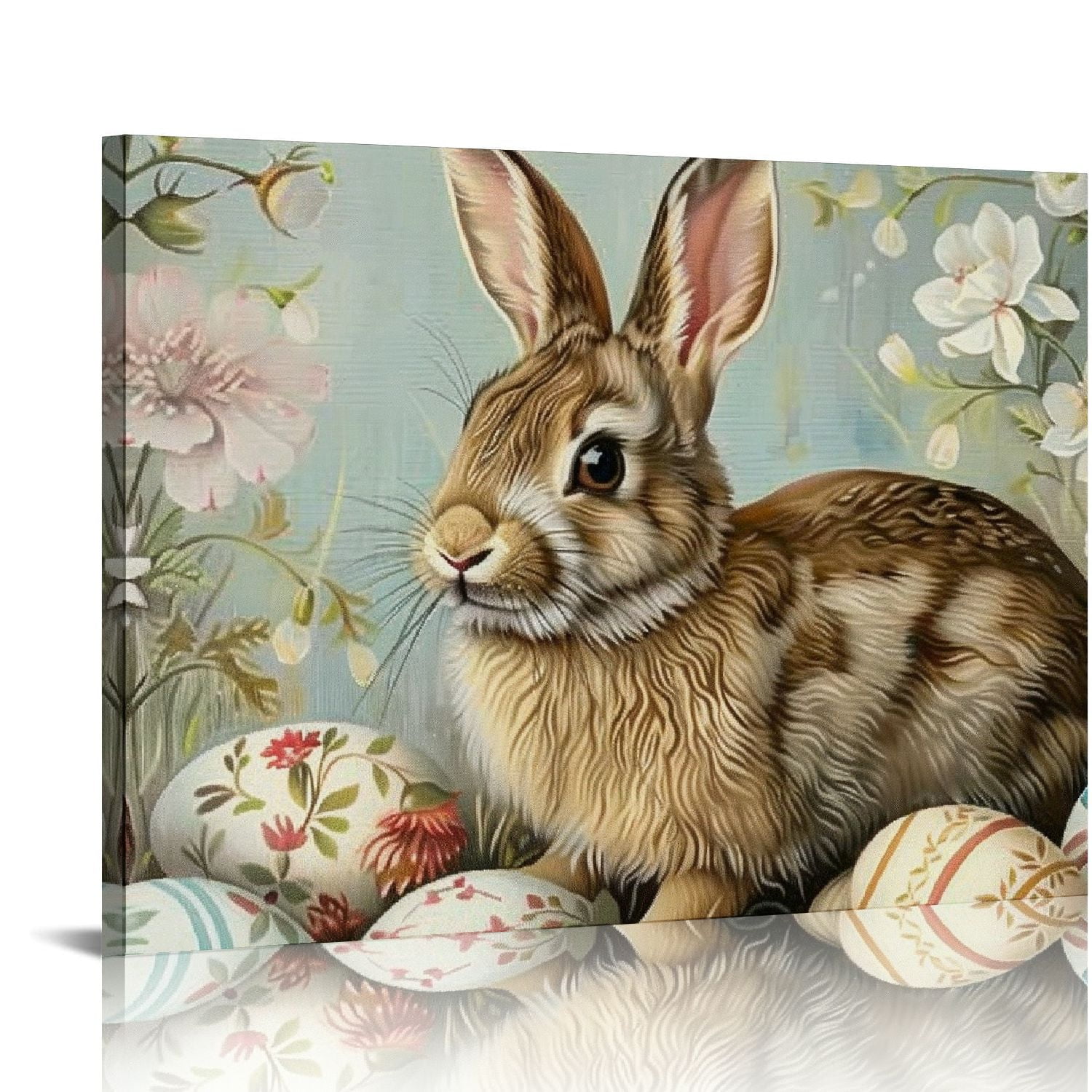 Fenyluxe Easter Bunny Wall Art Rabbit and Eggs Poster Pictures Vintage ...