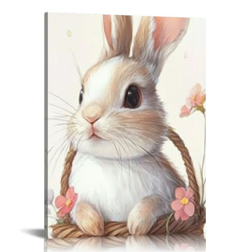 Fenyluxe Easter Nursery Bunny Canvas Wall Art Children'S Room Girl Wall ...
