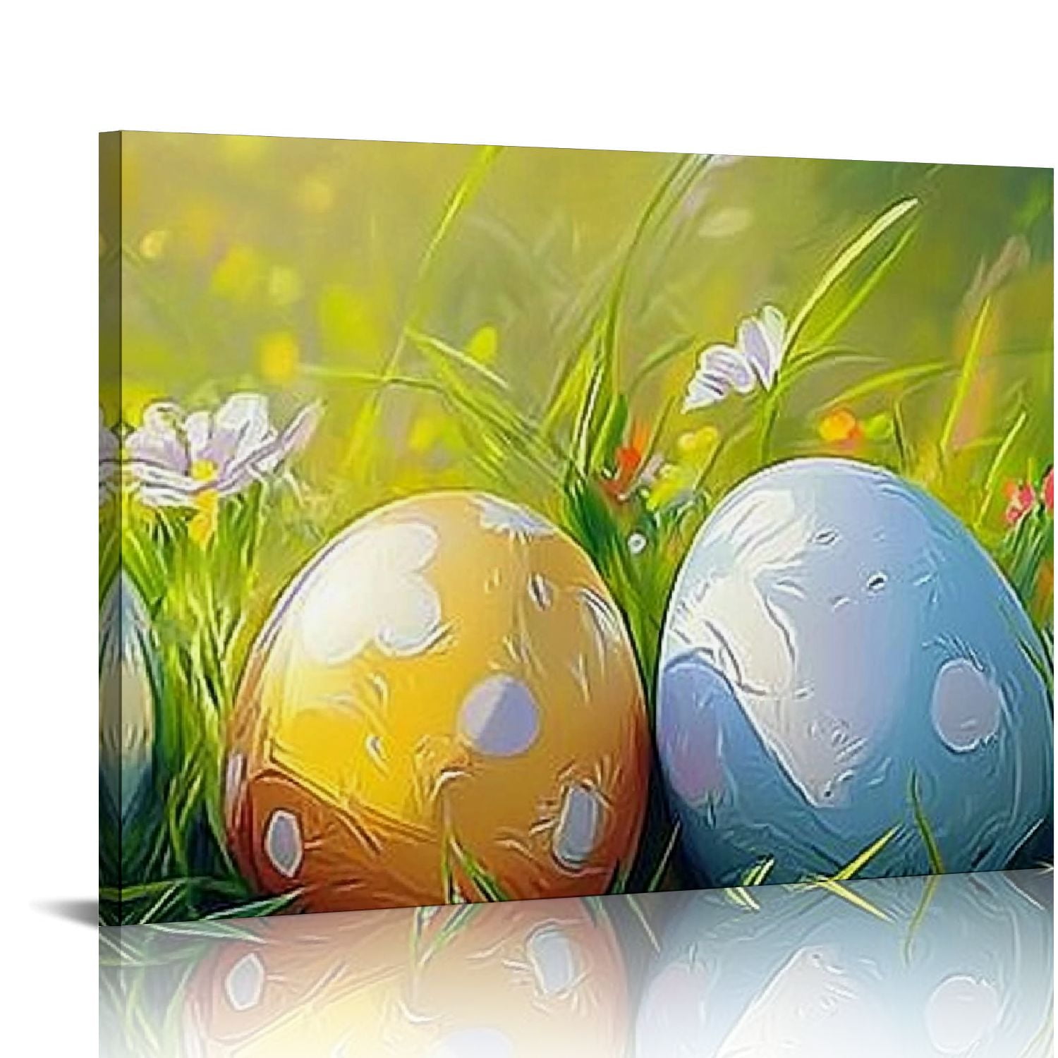 Fenyluxe Easter eggs oil painting wall art Easter canvas wall art ...
