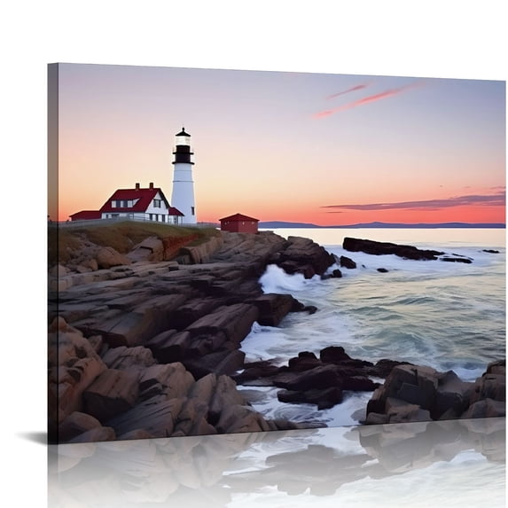Fenyluxe Fall Decor Blue Beach Lighthouse Canvas Wall Decor for Bedroom ...