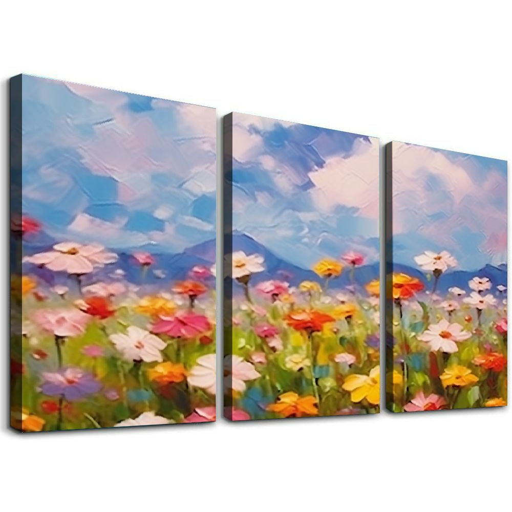 Fenyluxe Fall Decor Wildflower Oil Painting for Living Room Wall Decor ...