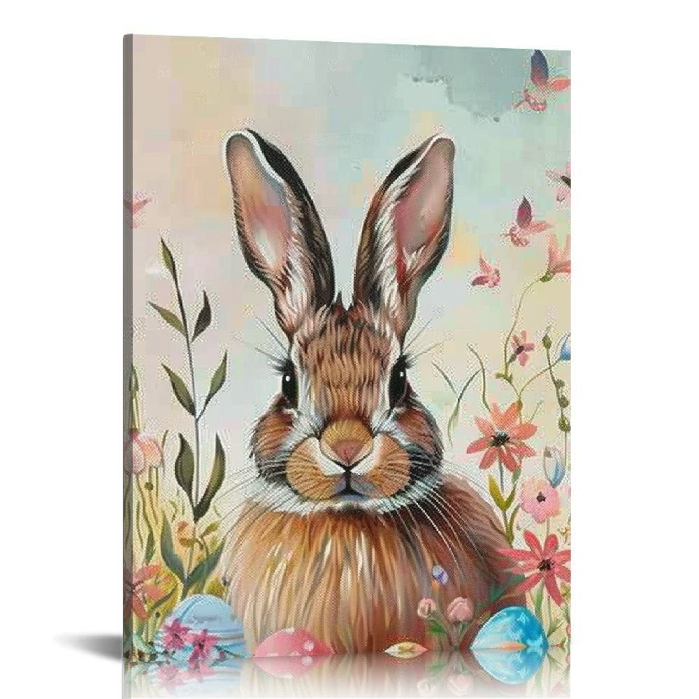 Fenyluxe Fantasy Easter Bunny Canvas Painting Wall Art Easter Egg ...