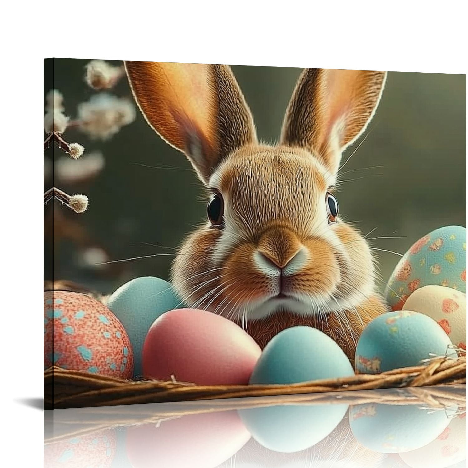 Fenyluxe Farmhouse Happy Easter Wall Art, Easter Bunny Pictures for ...