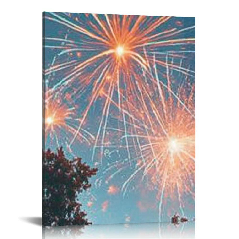 Fenyluxe Fireworks Canvas Wall Art for Living Room Bedroom Office ...