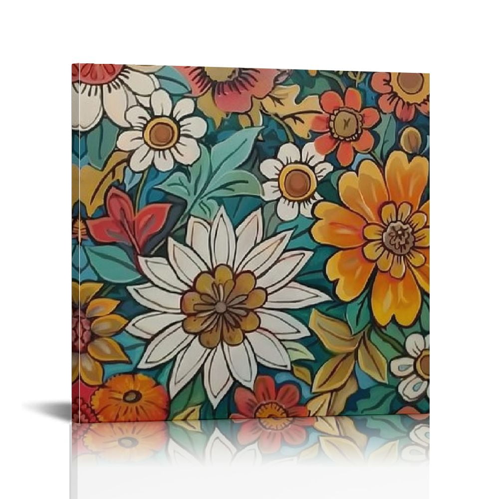 Fenyluxe Flowers Art Modern Canvas Prints Wall Decor Ready to Hang for ...