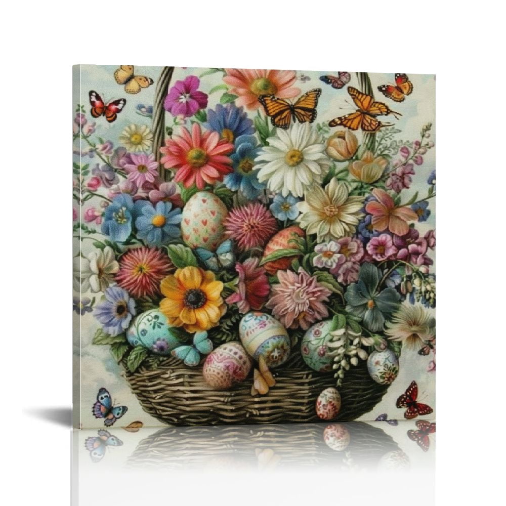 Fenyluxe Flowers Butterflies Wall Decor Canvas Prints Art for Living ...
