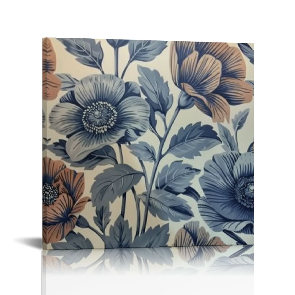 Fenyluxe Flowers Leaves Wallpaper Art Modern Canvas Prints for Living ...