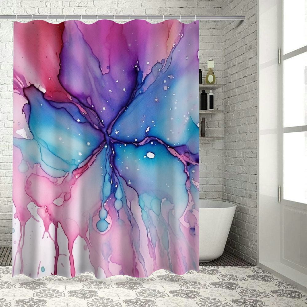 Fenyluxe Flowers Water Droplets Pretty Shower Curtain Set Chic Modern ...