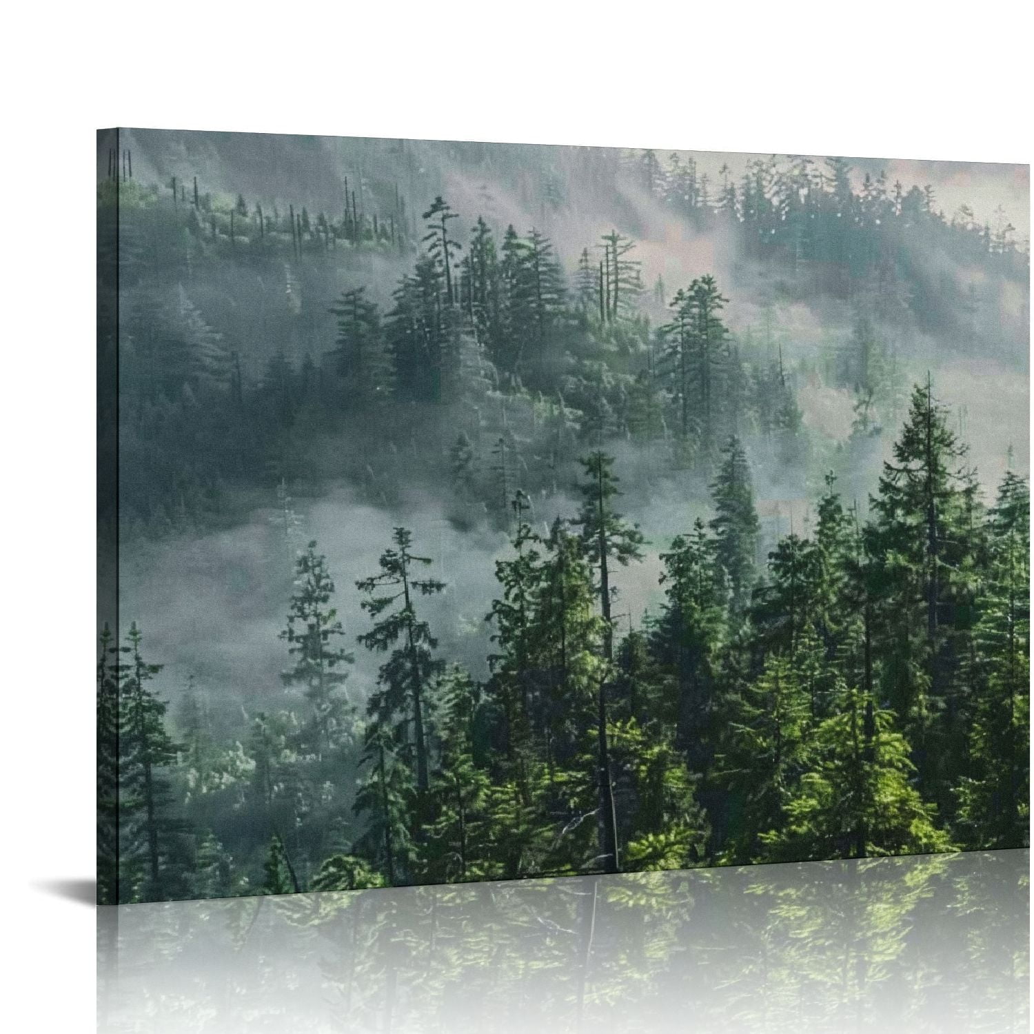 Fenyluxe Fog Trees Environmental Art Canvas Ready to Hang Wall Art for ...