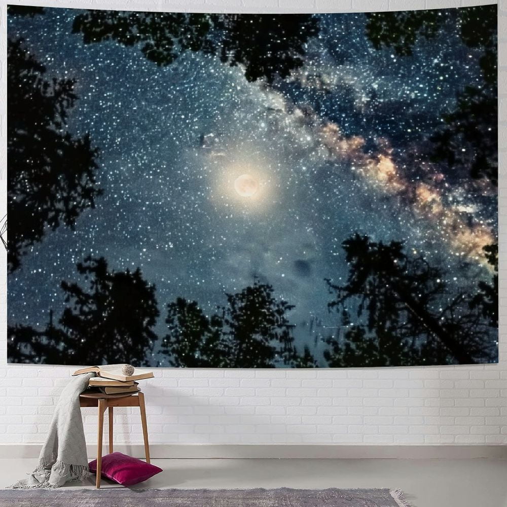 Fenyluxe Forest Galaxy Starry Tapestry for Bedroom Ceiling, Space ...