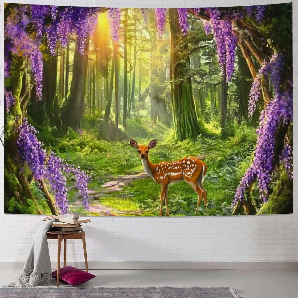 Fenyluxe Forest Wall Tapestry,Nature Enchanted Forest Backdrop Fantasy ...
