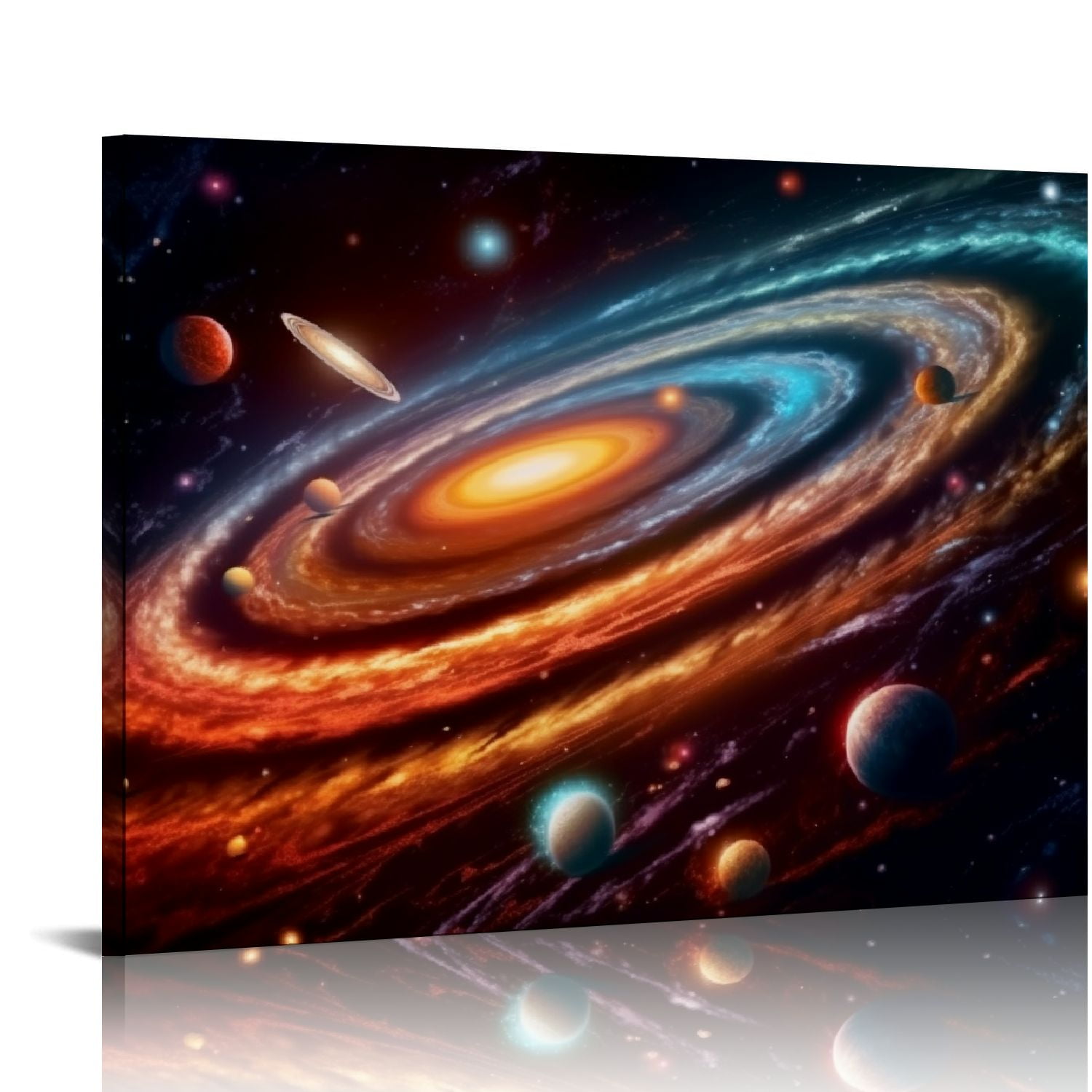 Fenyluxe Galaxy Stars Planets Canvas Print Modern Art for Home Decor ...