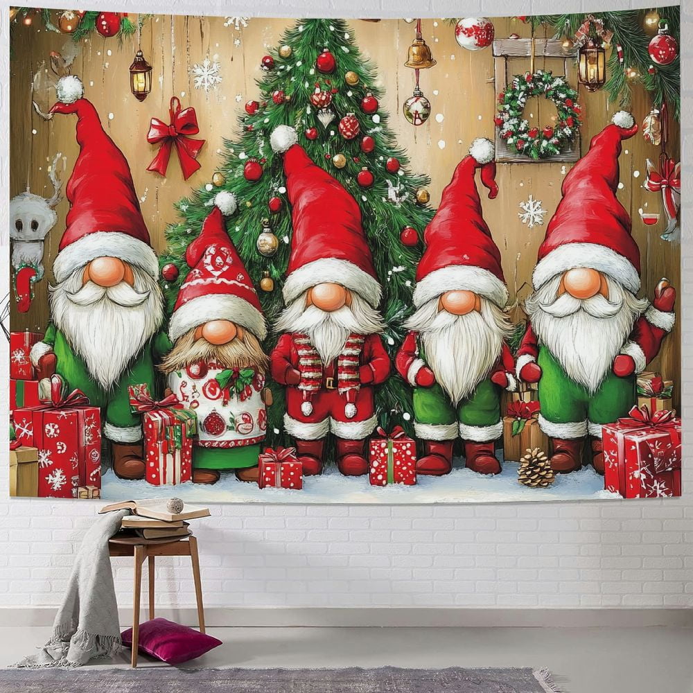 Fenyluxe , Gnome Merry Christmas Banner Merry Christmas Backdrop for ...