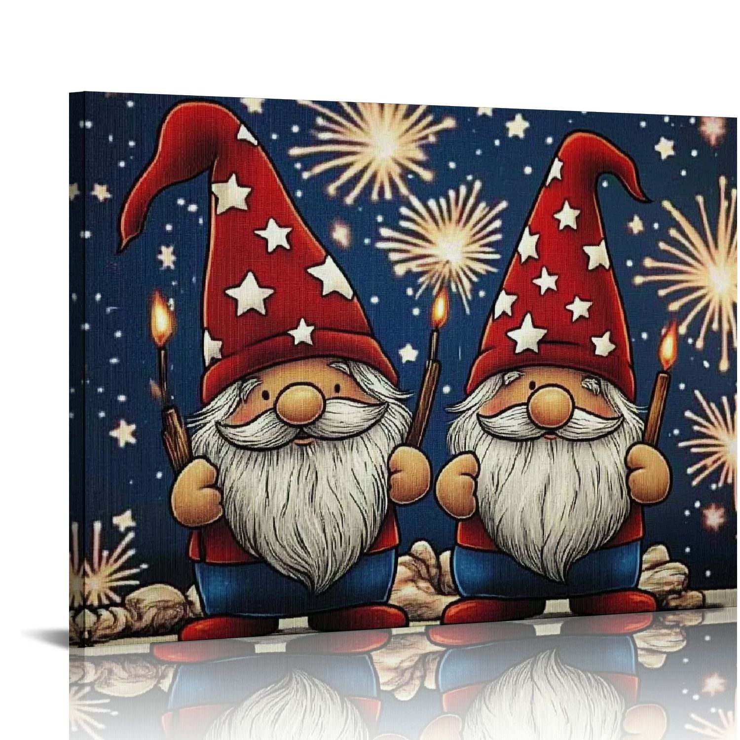 Fenyluxe Gnomes Fireworks Stars Canvas Prints Ready to Hang Wall Art ...