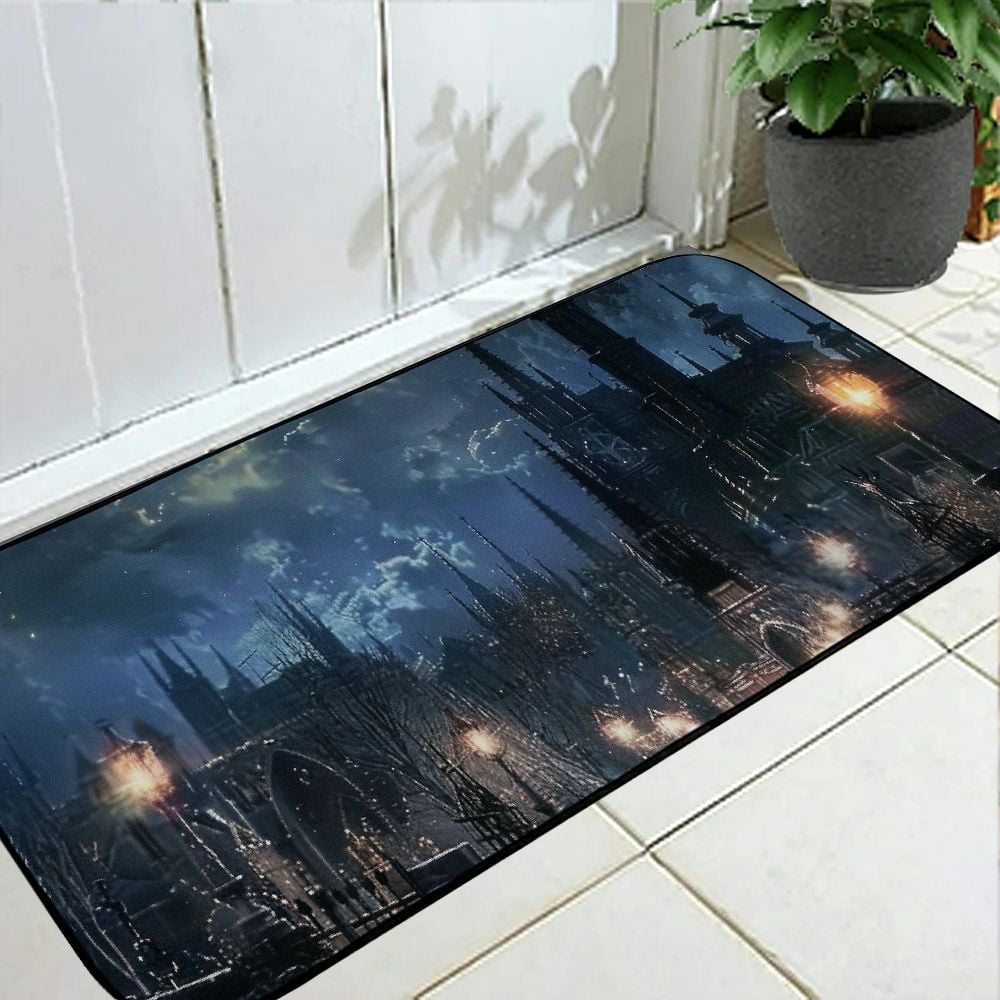Fenyluxe Gothic Architecture Cemetery Full Moon Welcome Mat Indoor ...