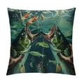 Fenyluxe Green Fish Throw Pillow Covers Fishing Ocean Sports Cushion ...