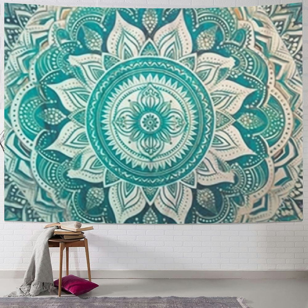 Fenyluxe Green Ombre Mandala Tapestry Wall Hanging,Indian Beach Throw ...