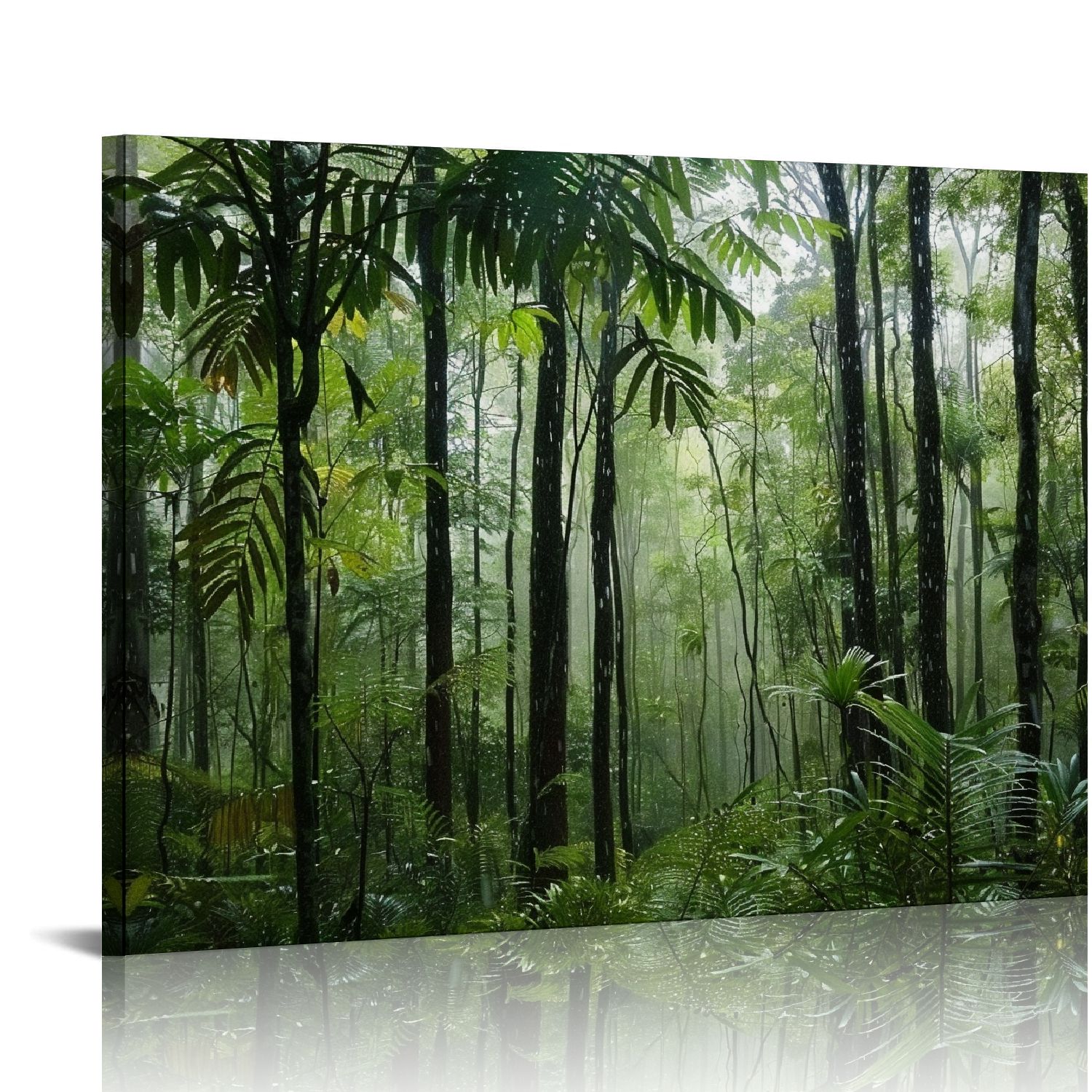 Fenyluxe Green Trees Canvas Ready to Hang Wall Art Decor for Home ...