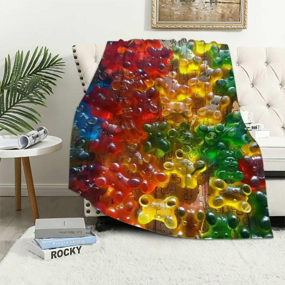Fenyluxe Gummy Bears Throw Blankets for Sofa Couch Cottagecore Room ...