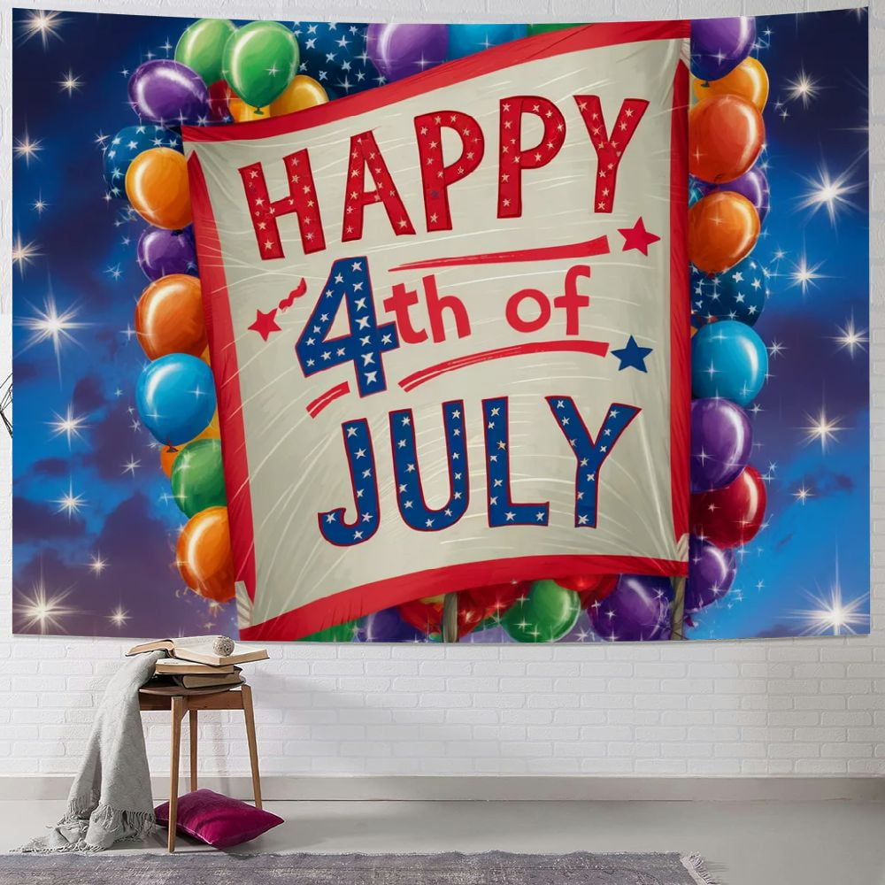 Fenyluxe Happy 4th Of July Backdrop Banner Independence Day Patriotic