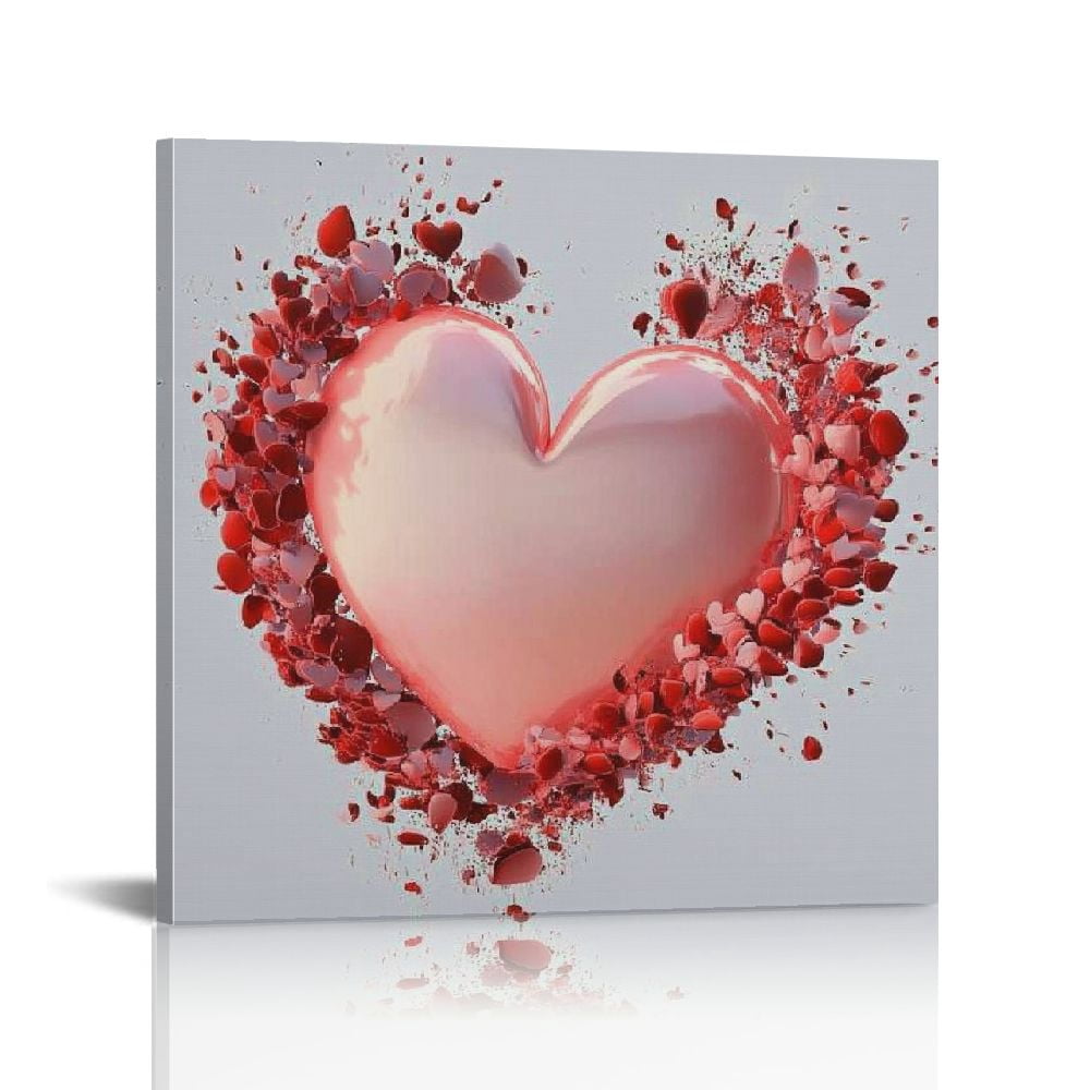 Fenyluxe Heart Love Wall Art Decor Ready To Hang for Room Home Interior ...