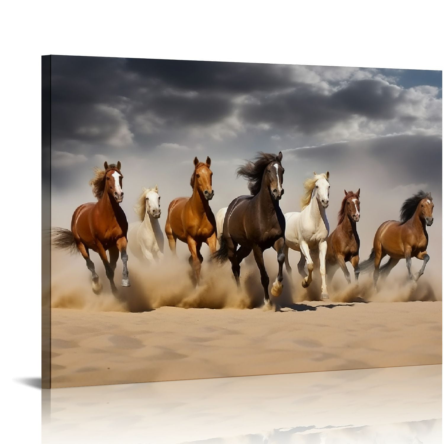 Fenyluxe Horse Wall Art,Equine Themed Animals Galloping In The Sand Running Horses Pattern,Horse ...