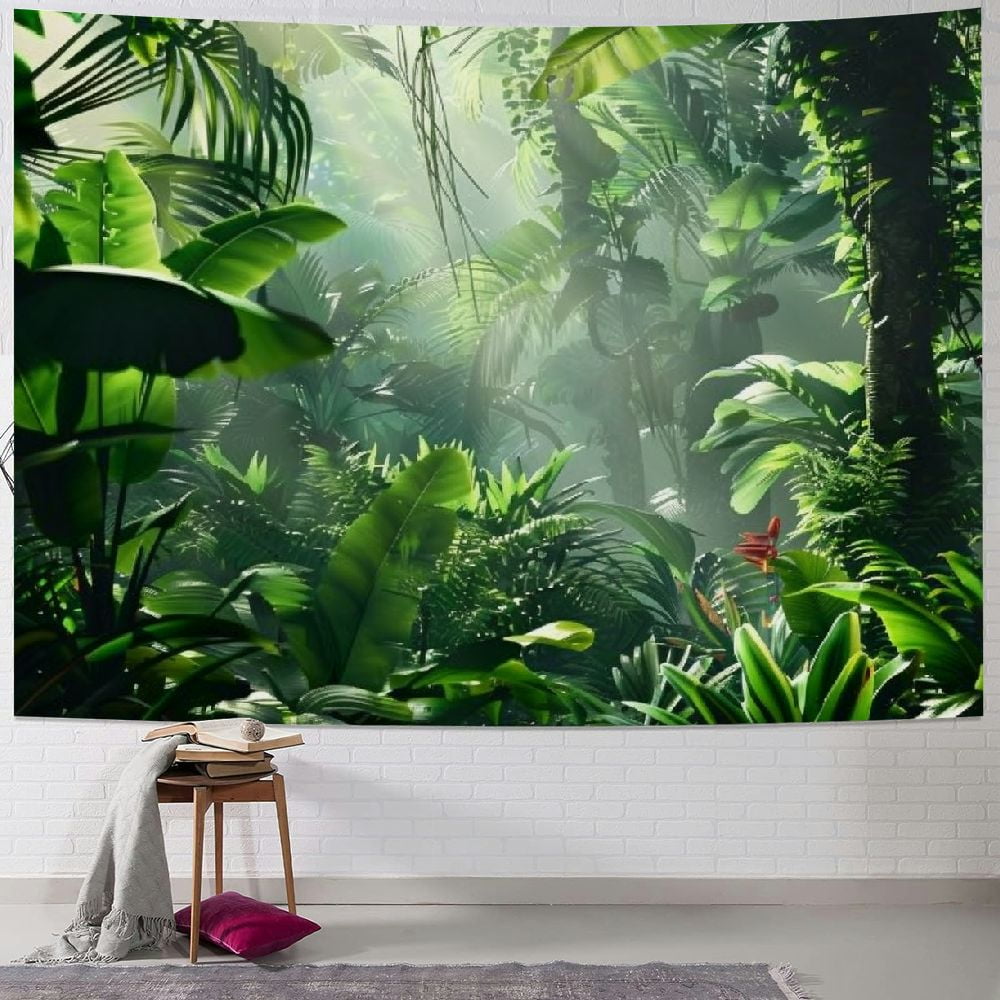 Fenyluxe Jungle Tapestry, Tropical Tapestry Wall Hanging Rainforest ...