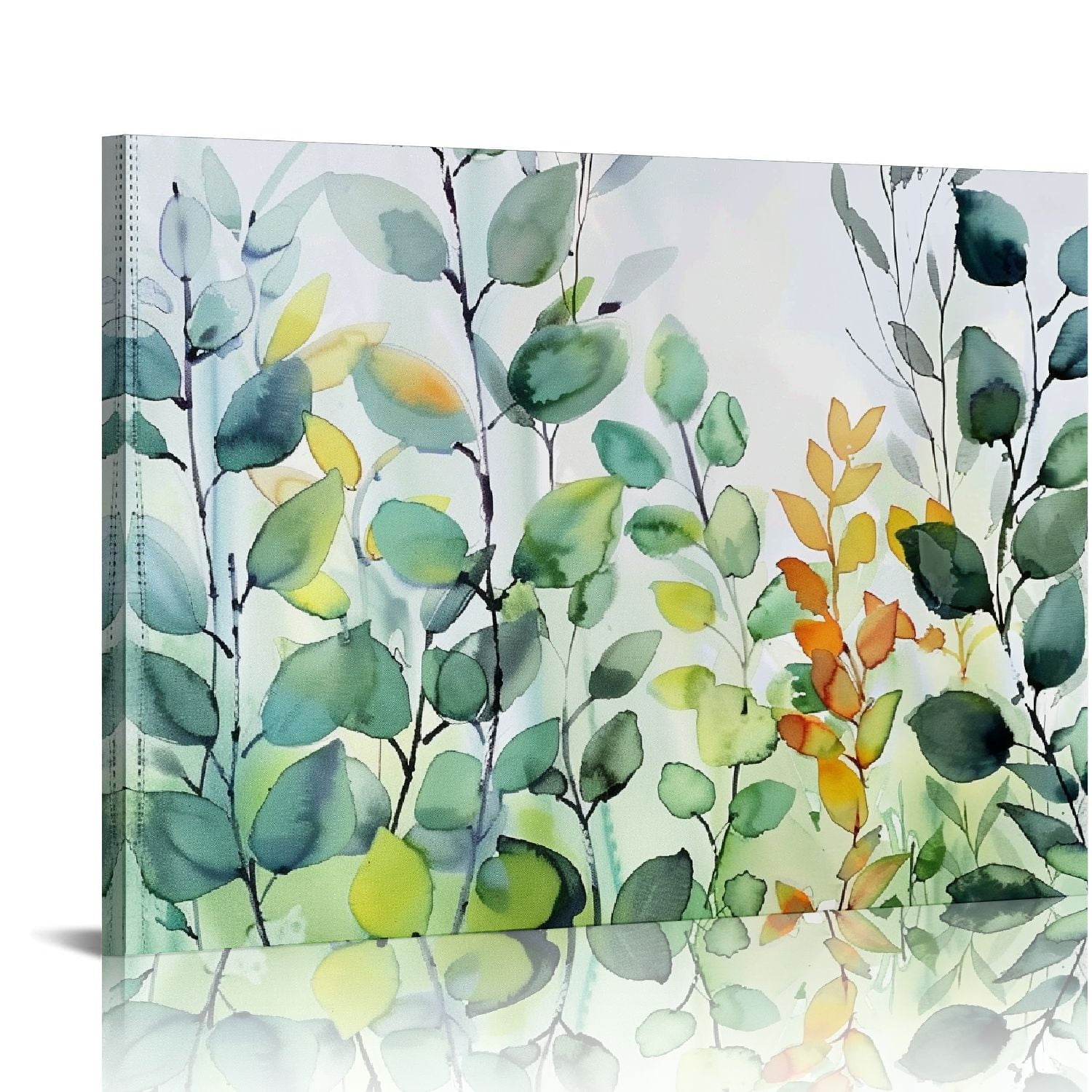 Fenyluxe Leaves Watercolor Painting Art Modern Canvas Prints Wall Art ...