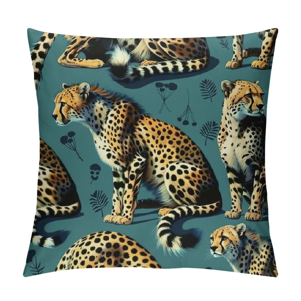 Fenyluxe Leopard Printed Throw Pillow Cover with Tassels Super Soft ...