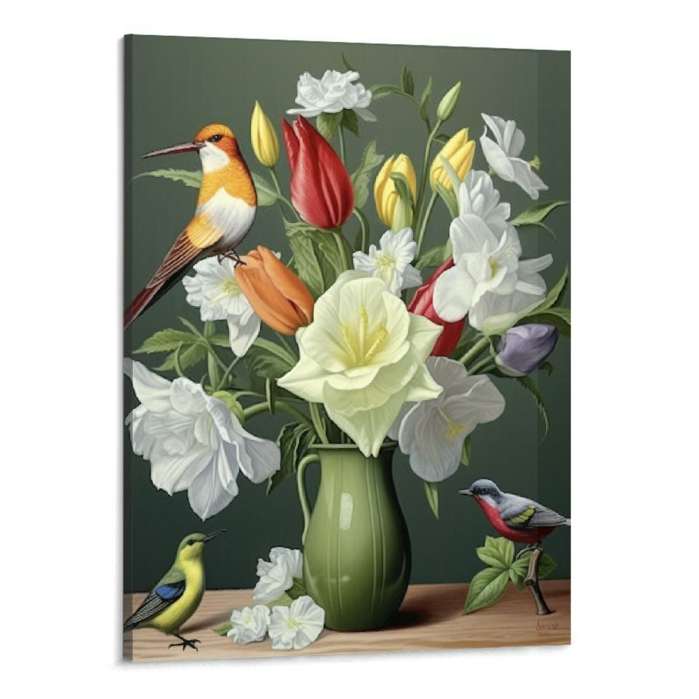 Fenyluxe Lily Bathroom Wall Art Bathroom Decor Wall Art Hummingbird ...