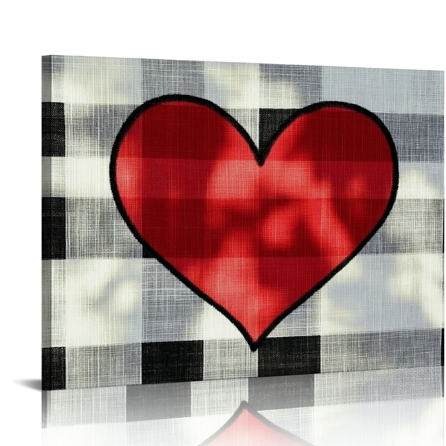 Fenyluxe Love Heart Canvas Prints Wall Art for Living Room Bedroom ...