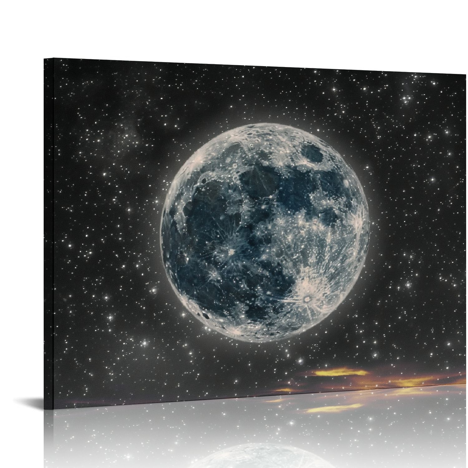 Fenyluxe Moon Stars Sky Canvas Ready to Hang Wall Decor for Bedroom and ...
