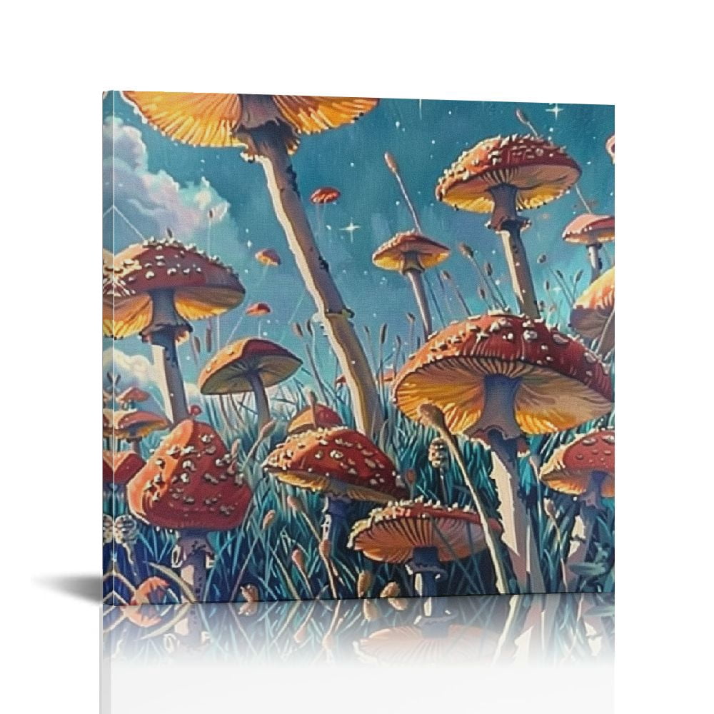 Fenyluxe Mushrooms Art Modern Canvas Prints Ready to Hang for Home Room ...