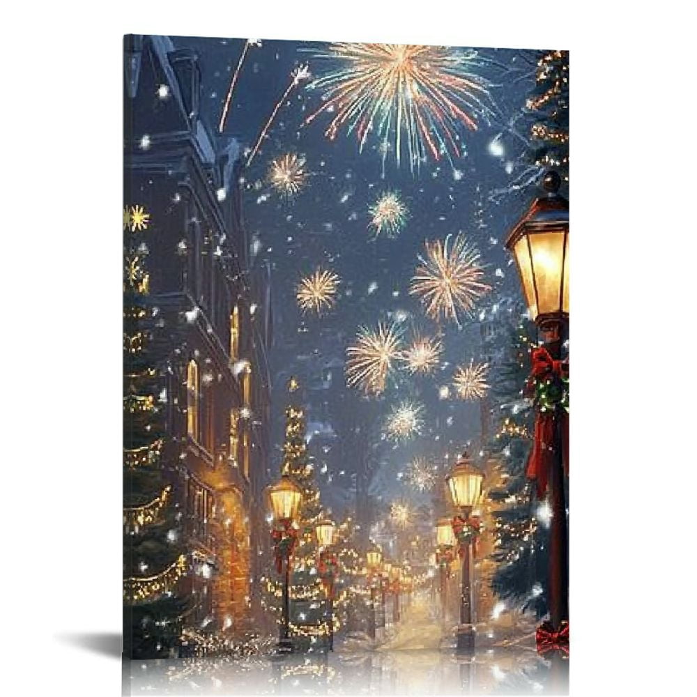 Fenyluxe Mystical Fireworks Canvas Wall Art,Christmas Wall Art for Modern Colorful Prints,Poster ...