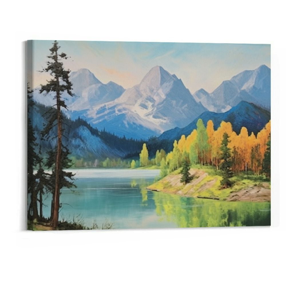 Fenyluxe Nature Mountain Canvas Wall Art National Park Painting Fall ...