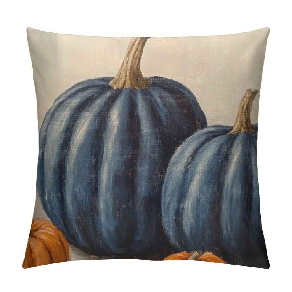 Fenyluxe Navy Blue Fall/Autumn Pumpkin Throw Pillow Cover Thanksgiving ...