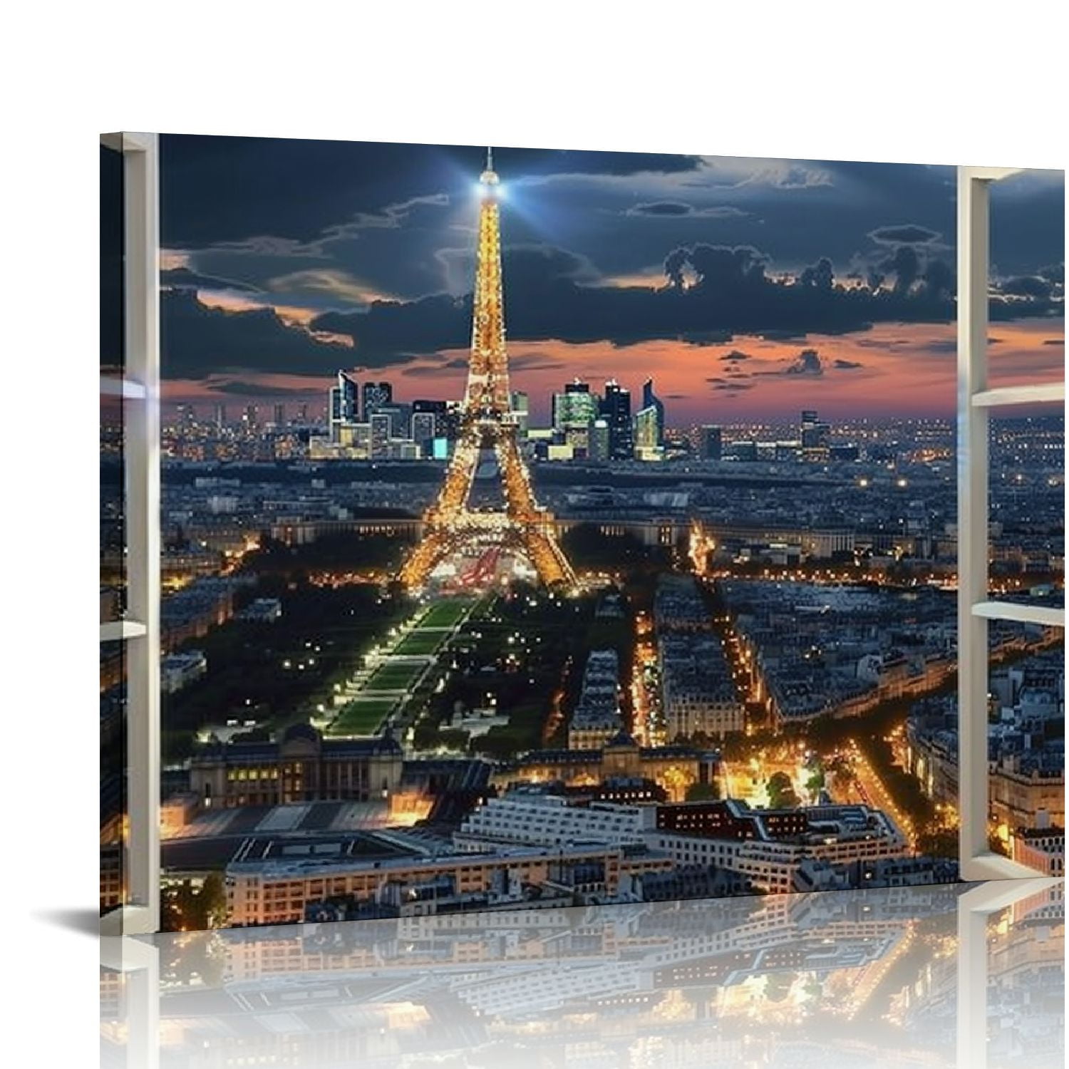 Fenyluxe Paris Wall Sticker Paris Decor 3D Window Effect View Eiffel ...