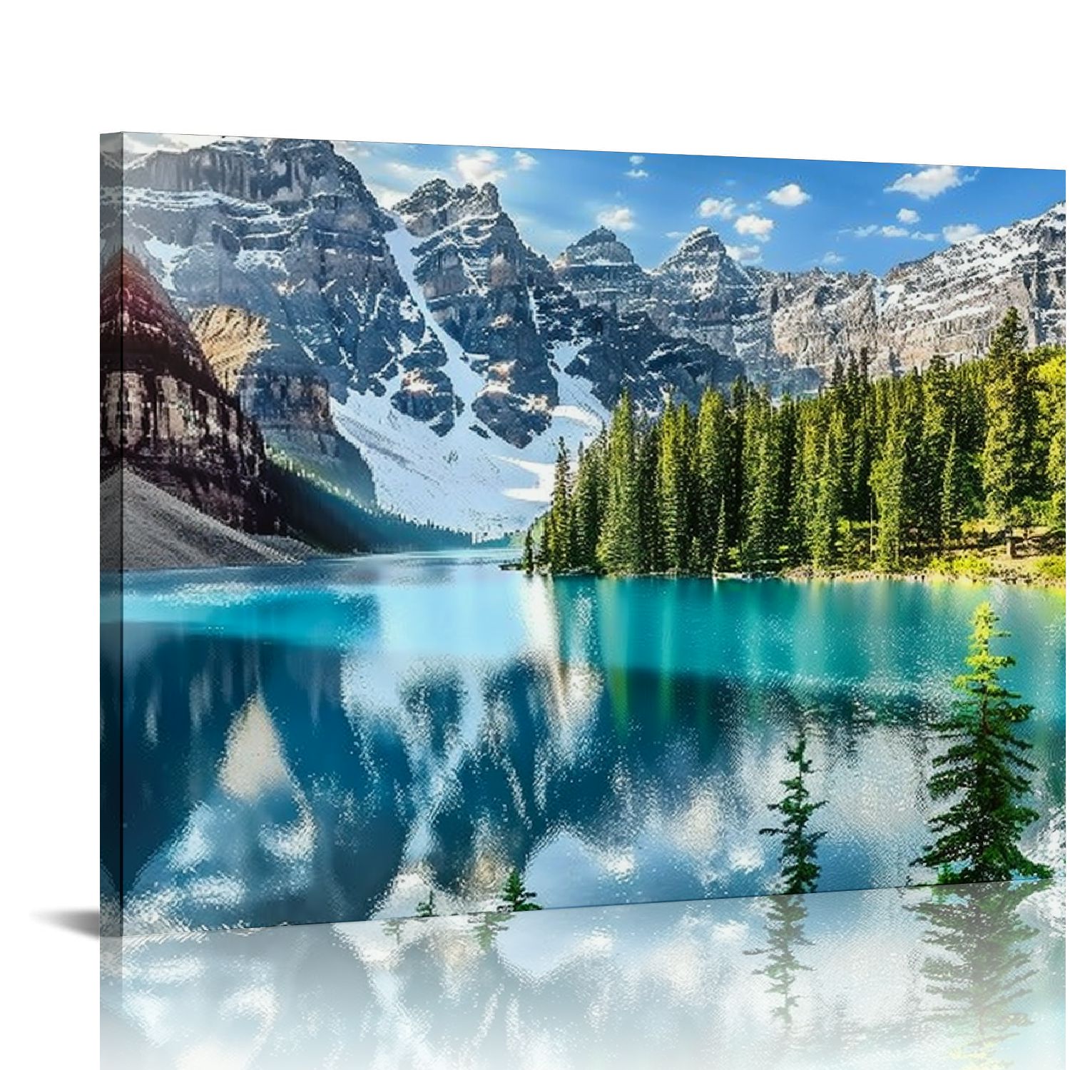 Fenyluxe Pine Trees Snow Covered Mountains Canvas Ready to Hang Wall ...