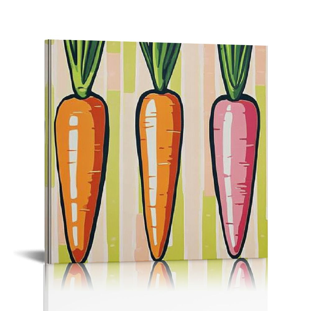 Fenyluxe Pop Art Vegetables Ready To Hang Wall Decor For Home 12x12in ...