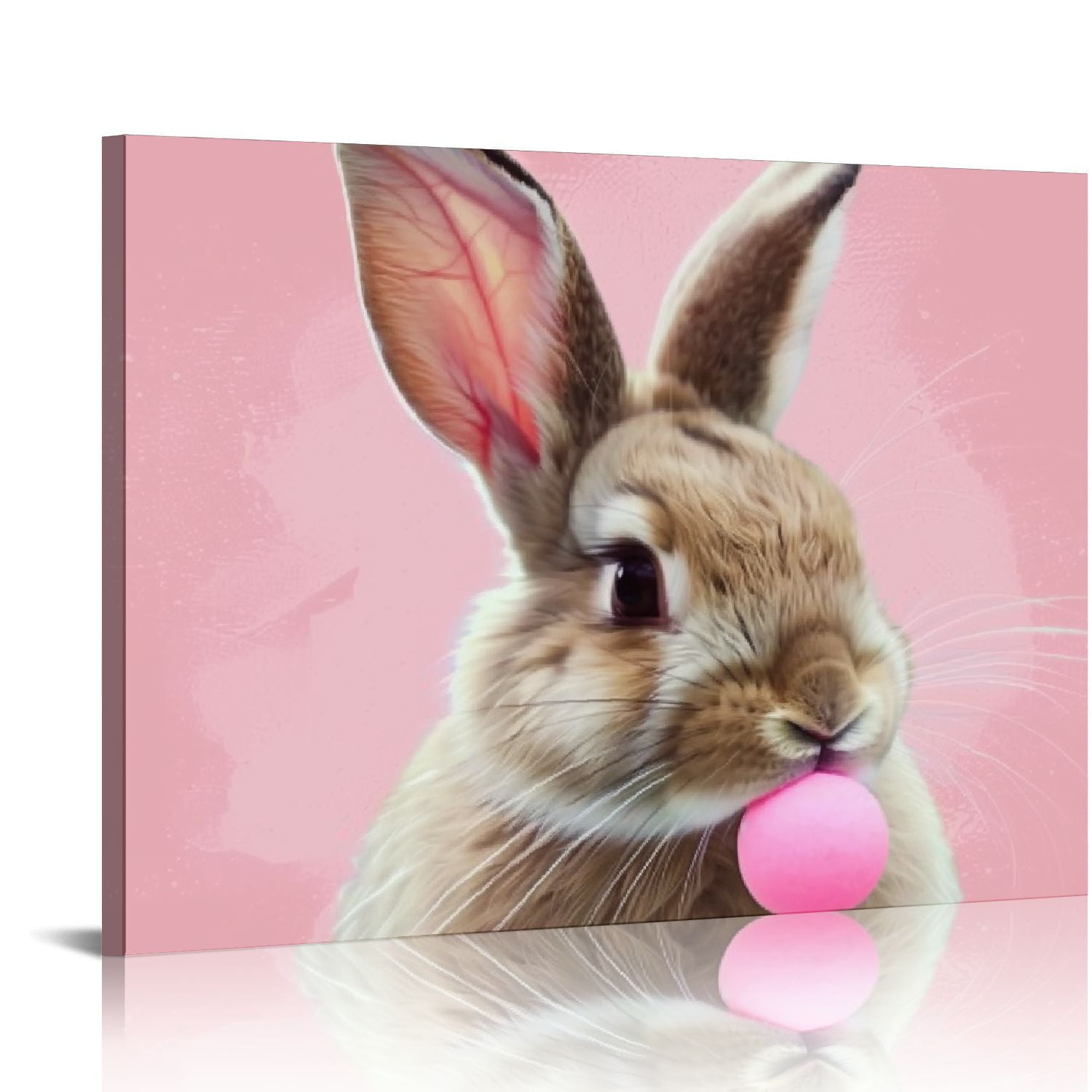 Fenyluxe Rabbit Pink Character Canvas Print Wall Art for Home Decor ...